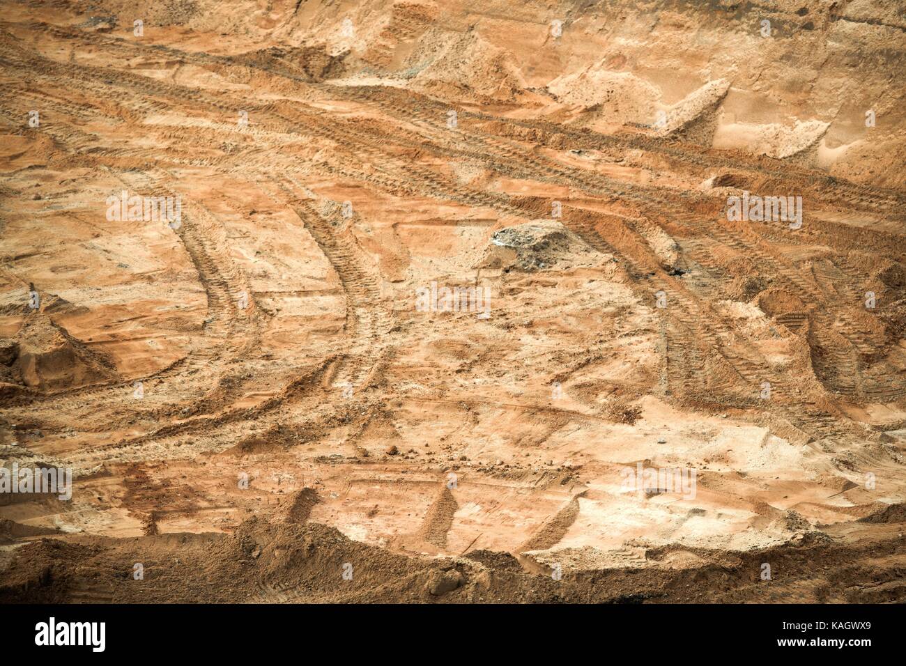 Sandy Construction Zone. Ground Works Industrial Place Stock Photo - Alamy