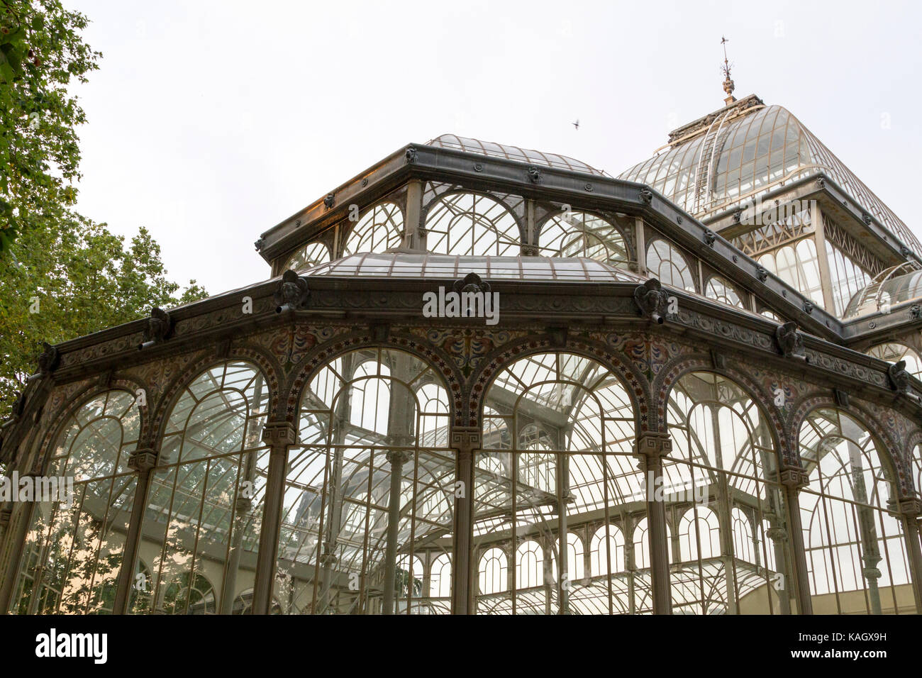 Details of Crystal Palace (Palacio de cristal) in Retiro Park, Madrid ...