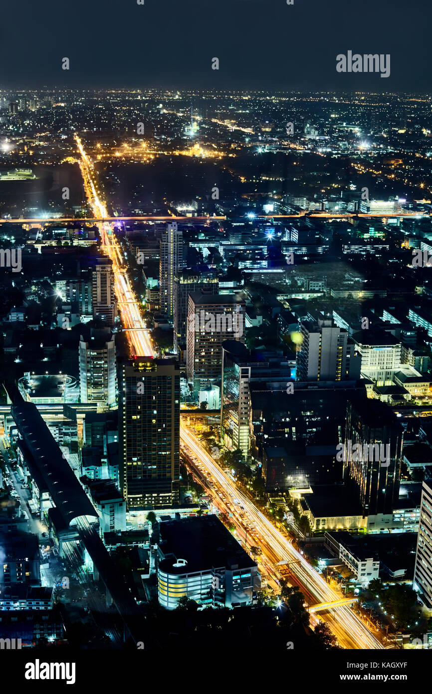 Night Bangkok cityscape. Top view Stock Photo - Alamy