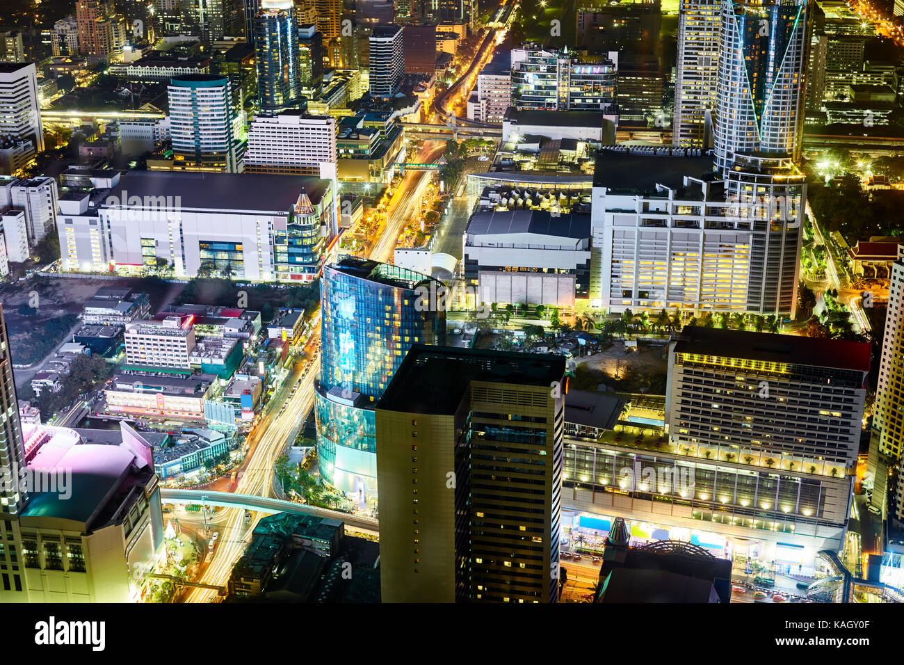Night Bangkok cityscape. Top view Stock Photo - Alamy