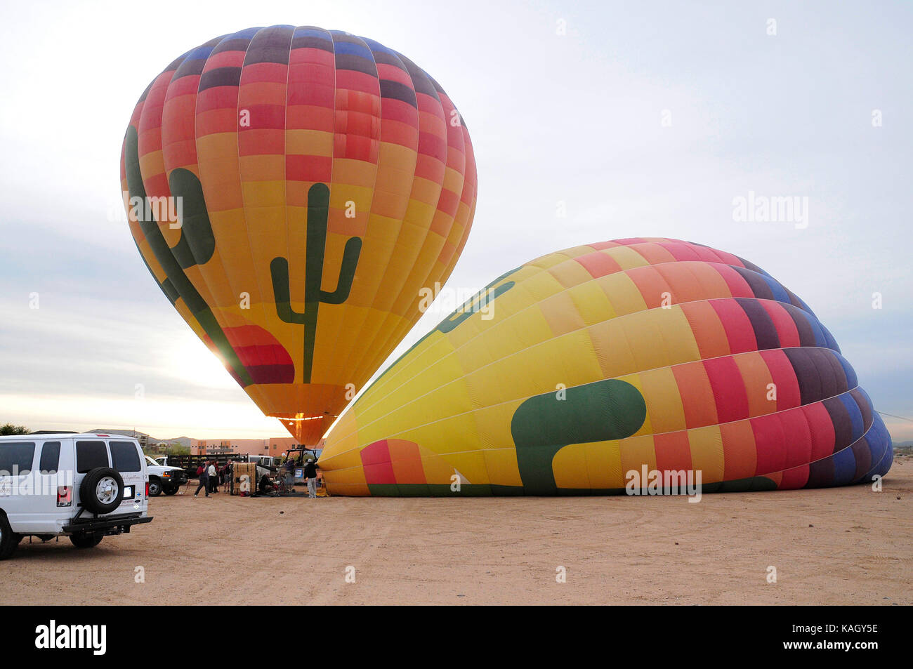 Hot air balloon, Sonoran Desert, Arizona, USA Stock Photo - Alamy
