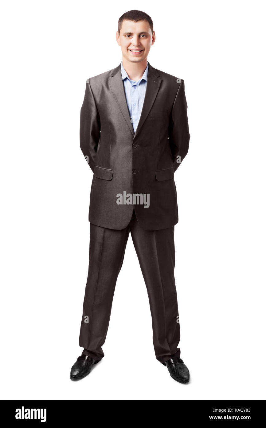 young smiling businessman isolated on white background Stock Photo - Alamy