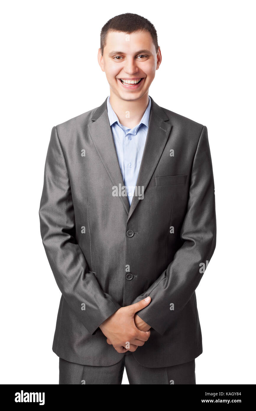 young smiling businessman isolated on white background Stock Photo - Alamy