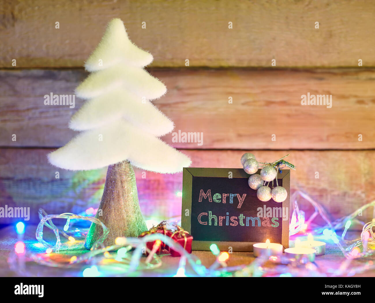 Christmas greeting card with sample text Merry Christmas Stock Photo ...