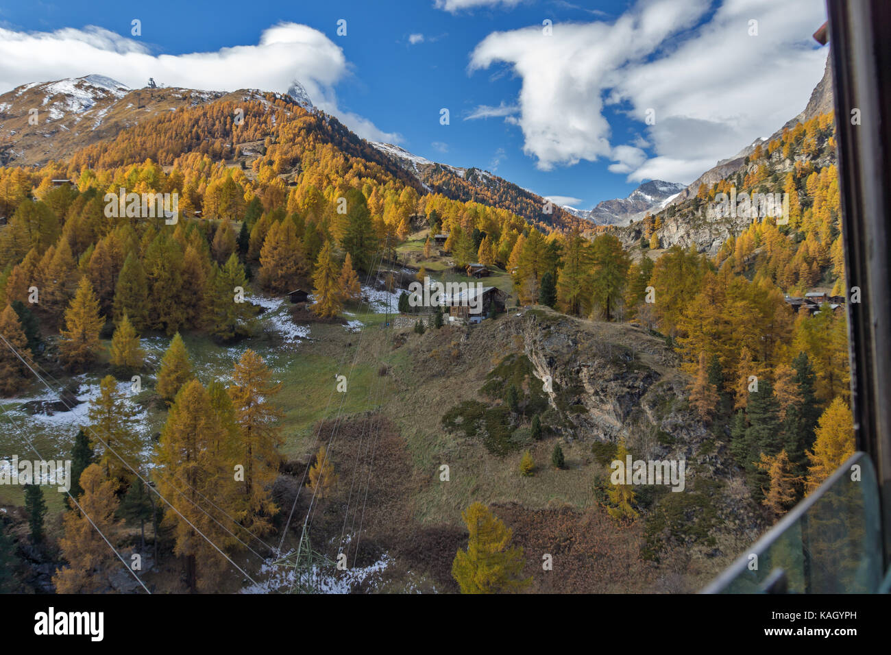 Amazing autumn panorama of Swiss Alps, Canton of Valais,Switzerland ...