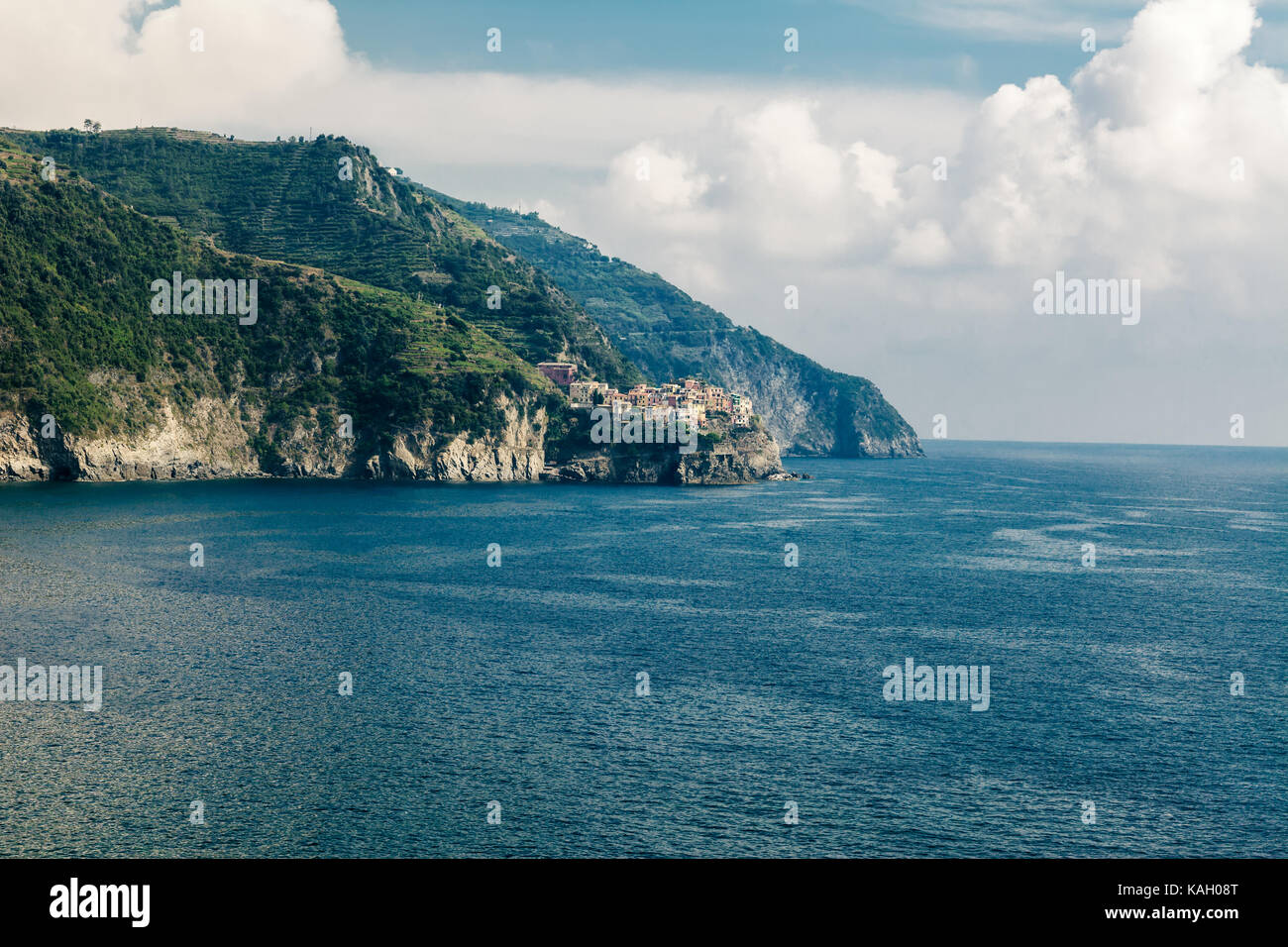 Beautiful seascape view of ligurian sea, Italy Stock Photo - Alamy