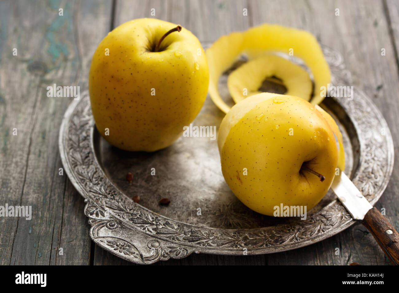 Purified skin from a apple Stock Photo - Alamy