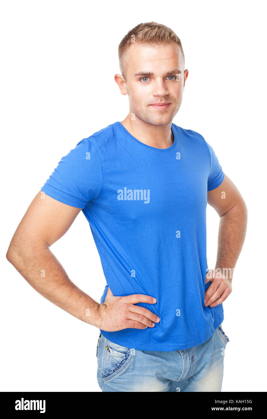 Portrait of happy smiling man isolated on white background Stock Photo ...