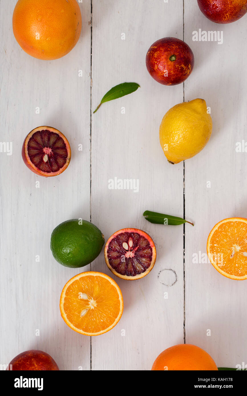 Citrus fruits on a white background Stock Photo - Alamy