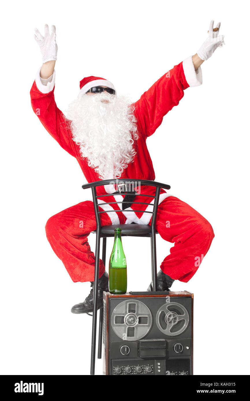 Santa Claus having fun at party isolated on white background Stock ...