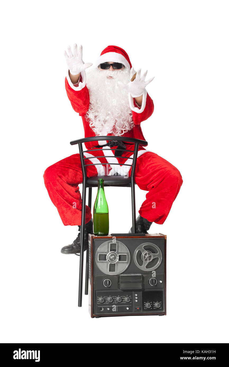 Santa Claus having fun at party isolated on white background Stock ...
