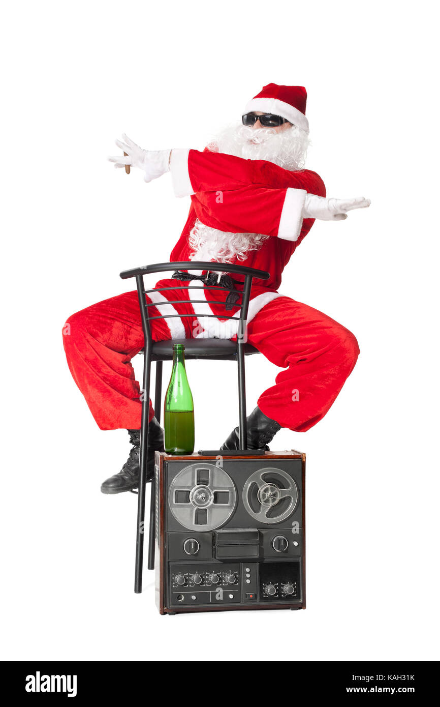 Santa Claus having fun at party isolated on white background Stock ...