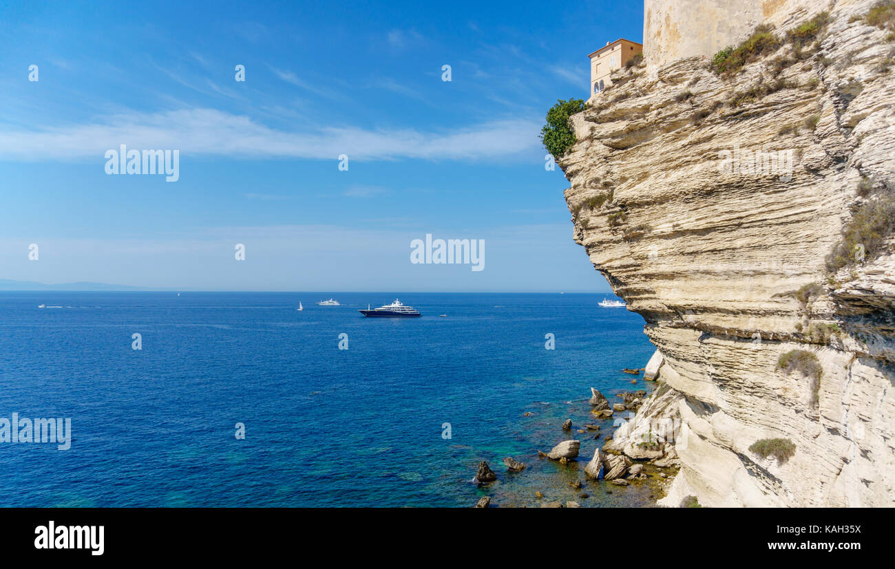 View of Bonifacio old town Corsica island France Stock Photo - Alamy