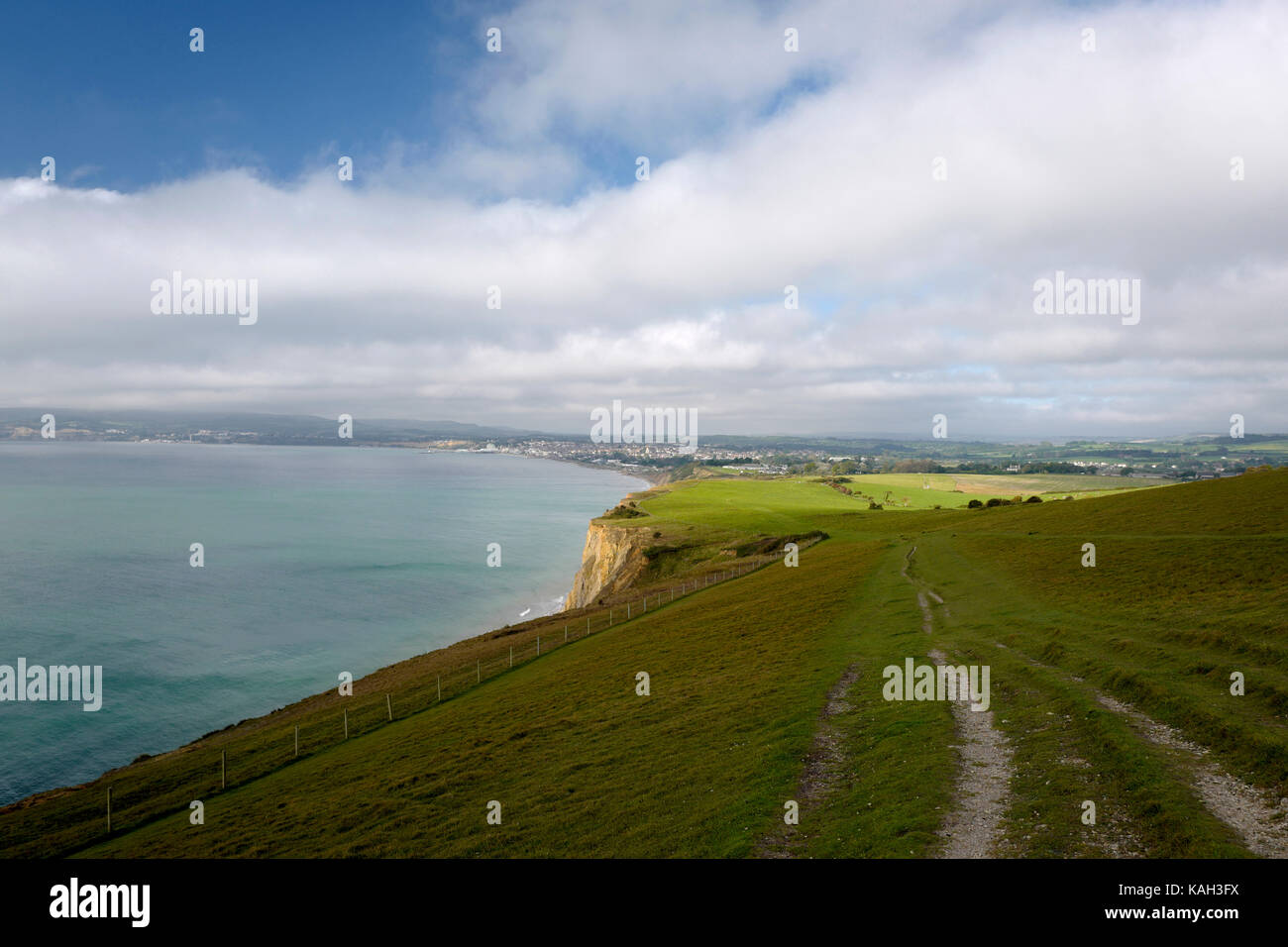 Sandown Bay from Bembridge Down, Isle of Wight, UK Stock Photo - Alamy
