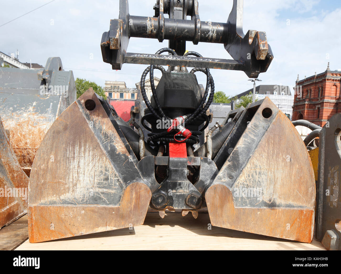 Excavator Bucket on a Construction Site Stock Photo - Alamy
