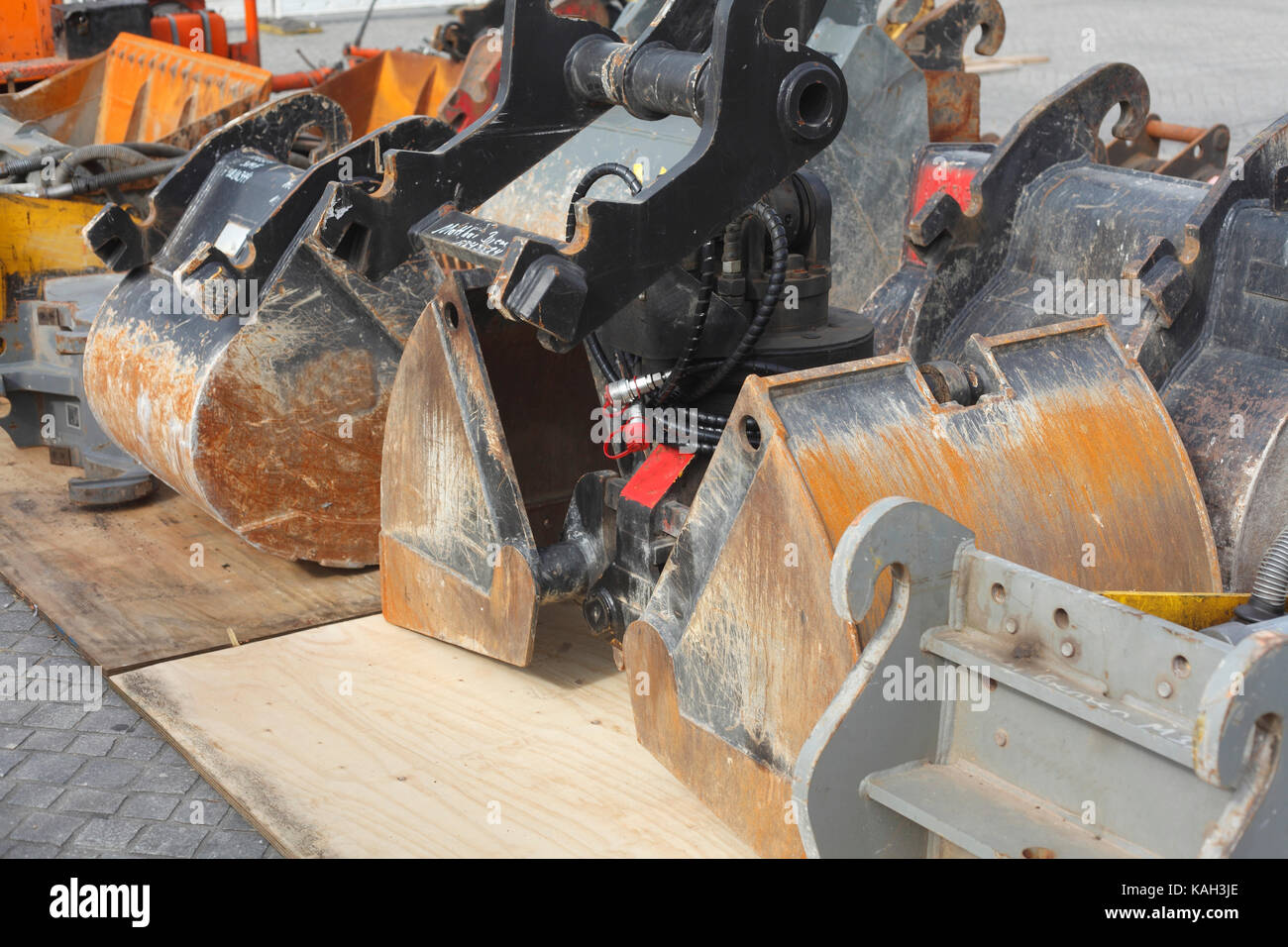 Excavator Bucket on a Construction Site Stock Photo - Alamy
