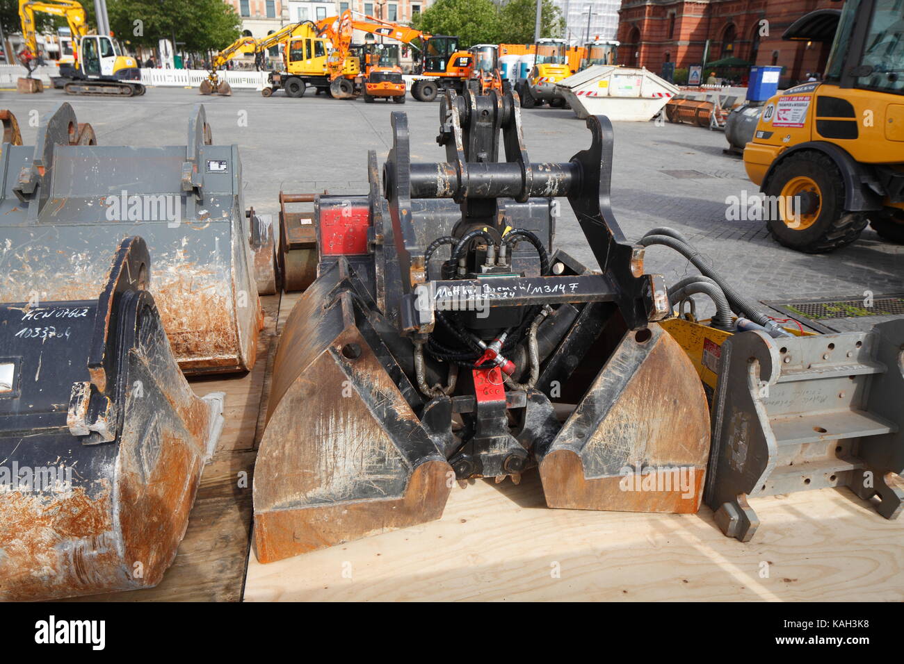 Excavator Bucket on a Construction Site Stock Photo - Alamy