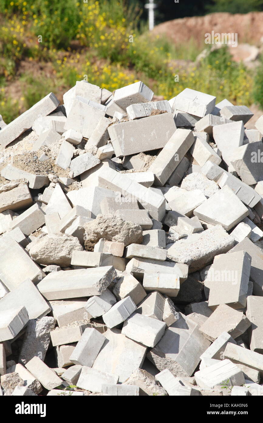 contruction bricks and rubble on a Construction Site Stock Photo - Alamy