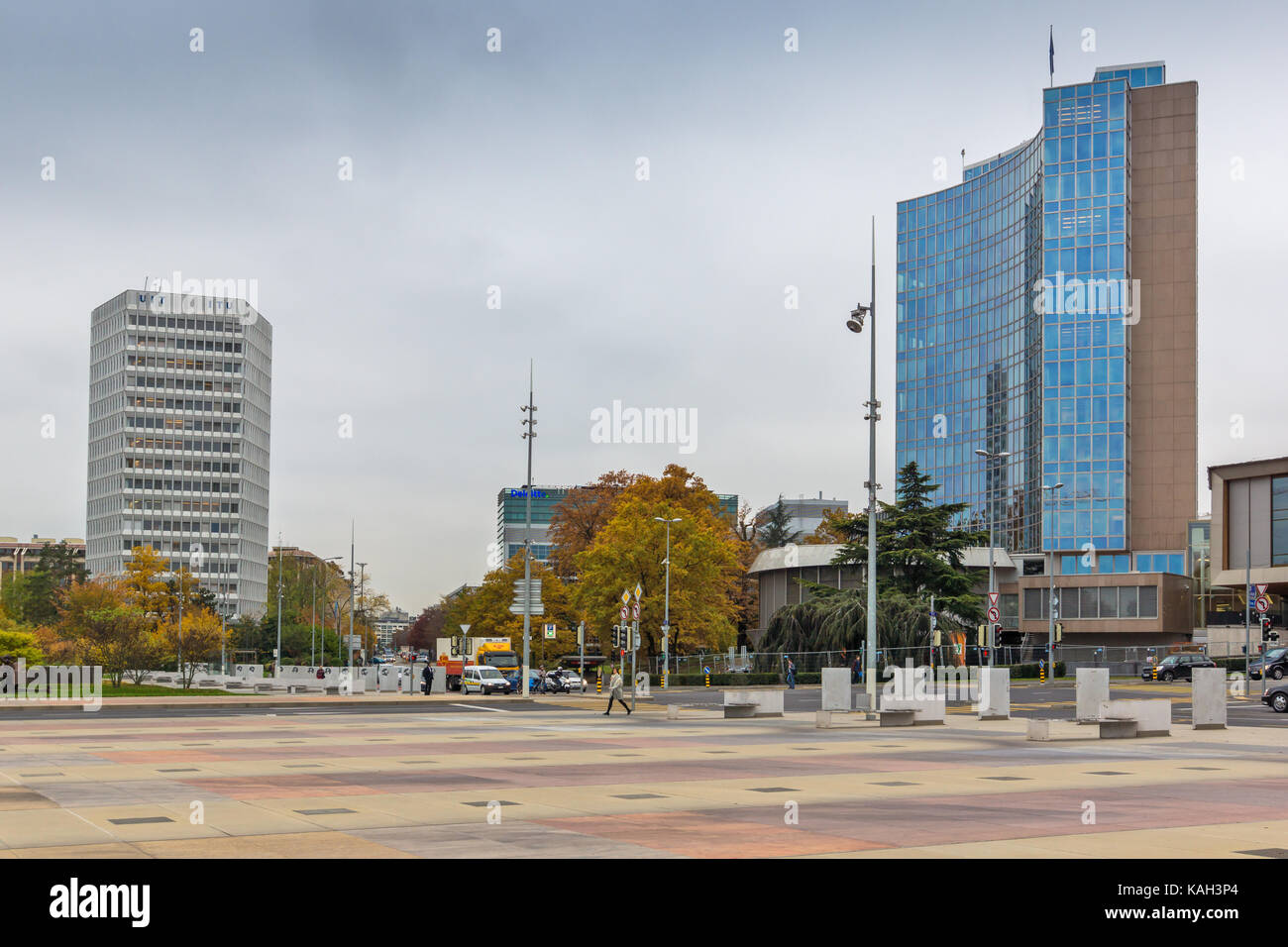Business buildings in city of Geneva, Switzerland Stock Photo - Alamy
