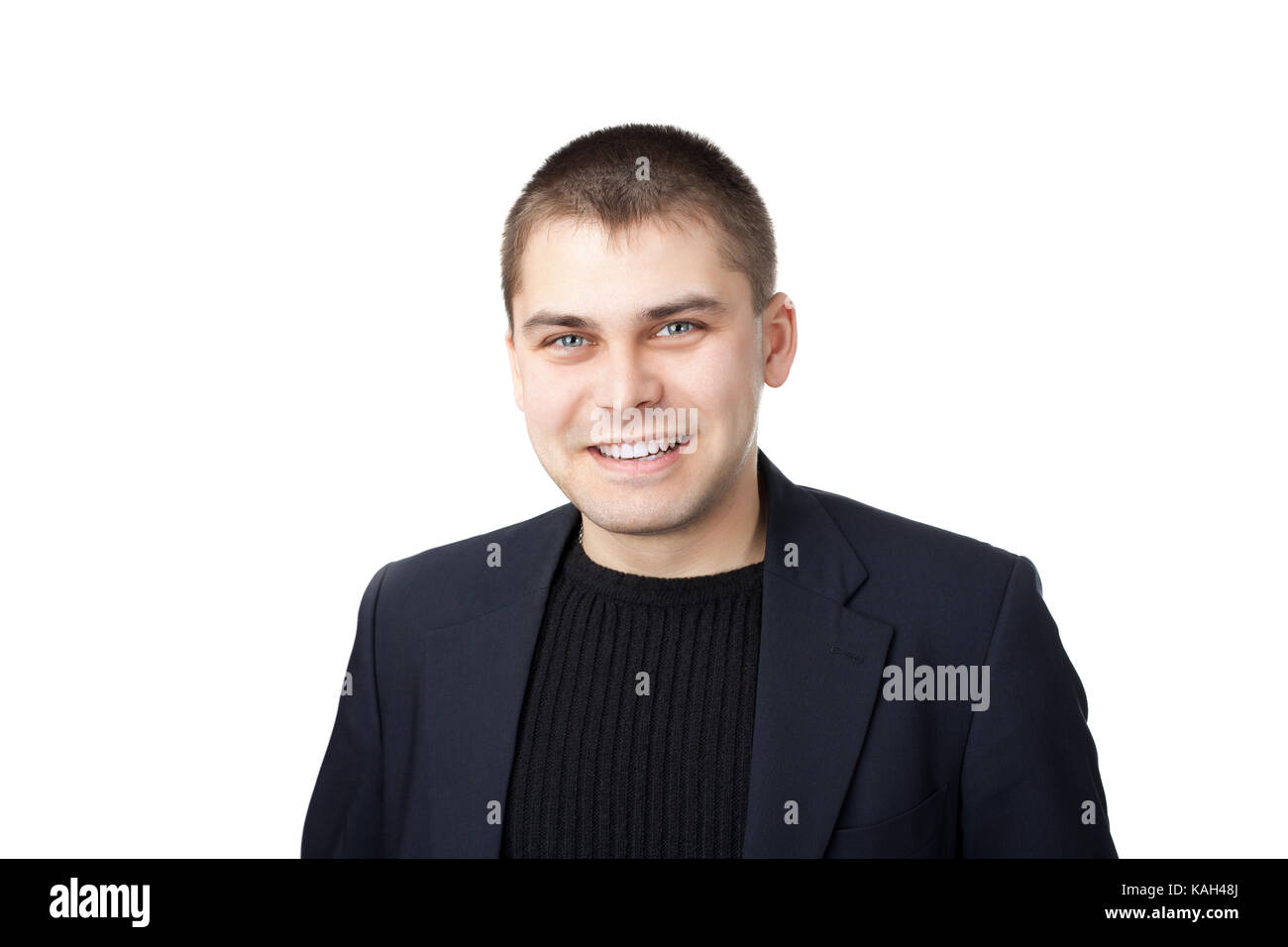 young smiling businessman isolated on white background Stock Photo - Alamy