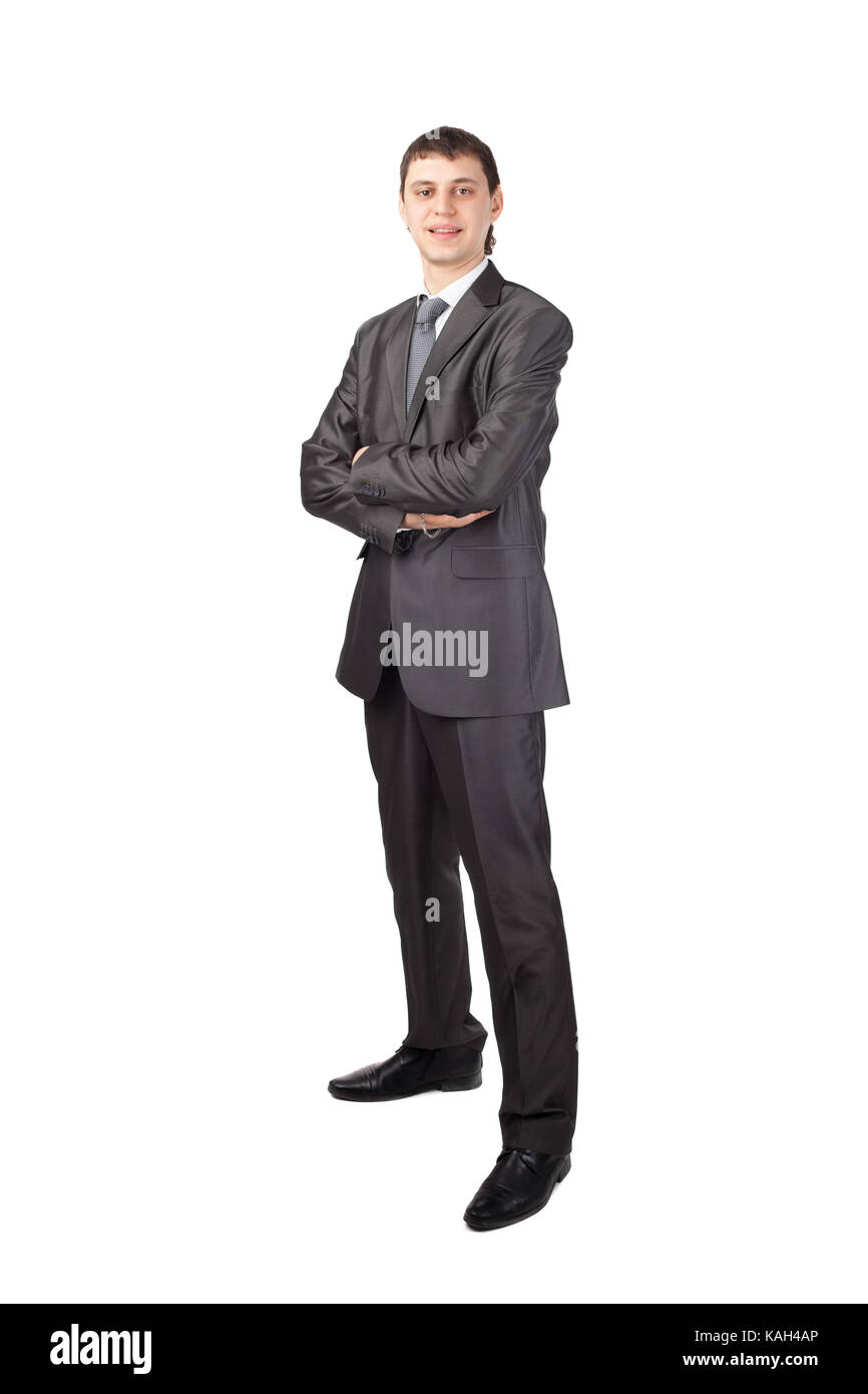 young smiling businessman isolated on white background Stock Photo - Alamy