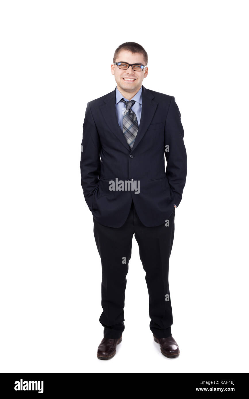 young smiling businessman isolated on white background Stock Photo - Alamy