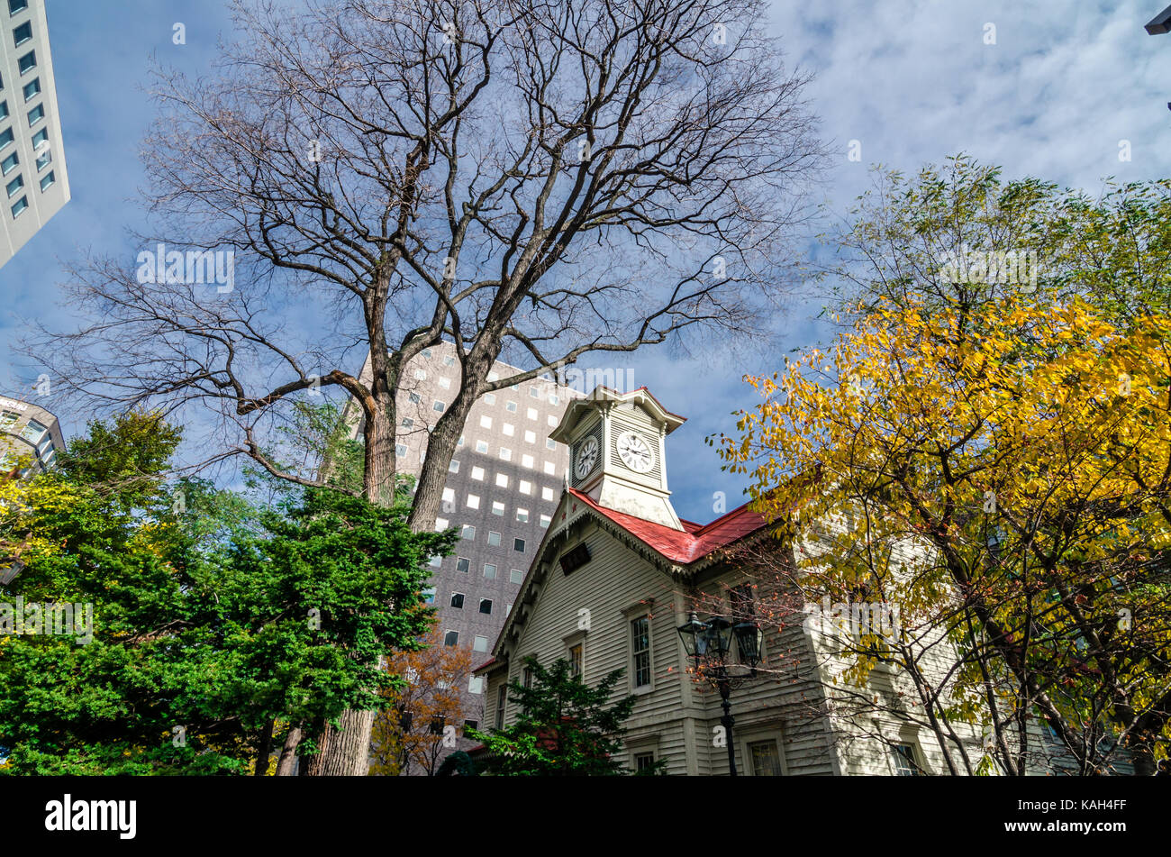Sapporo Clock Tower is a wooden structure and well-known local tourist ...