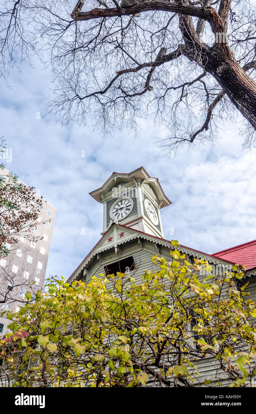 Sapporo Clock Tower is a wooden structure and well-known local tourist ...