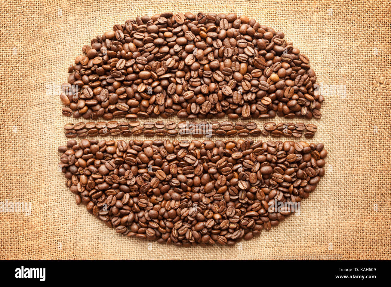 Coffee Bean on fabric texture background Stock Photo - Alamy
