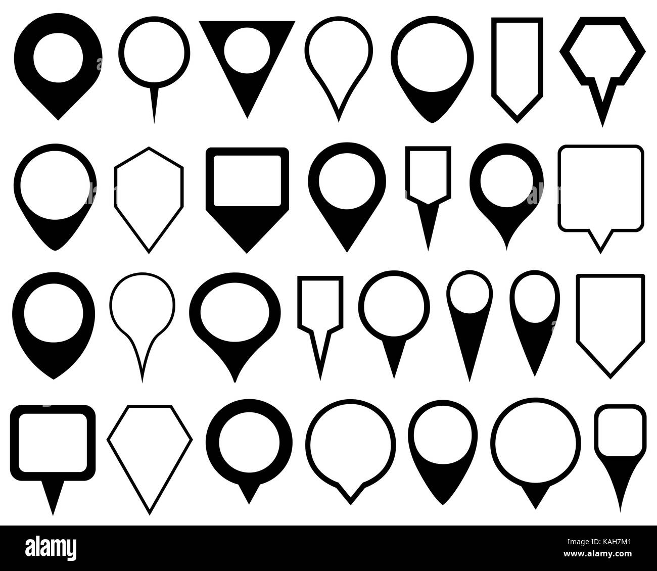 Set of different pointers isolated on white Stock Photo - Alamy