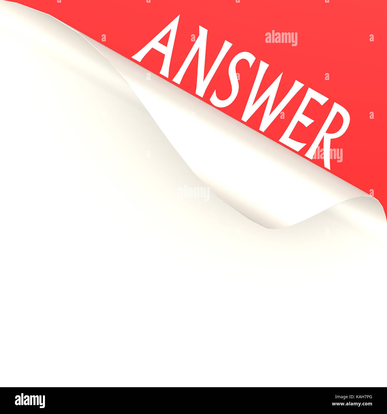 Answer word with white paper Stock Photo - Alamy