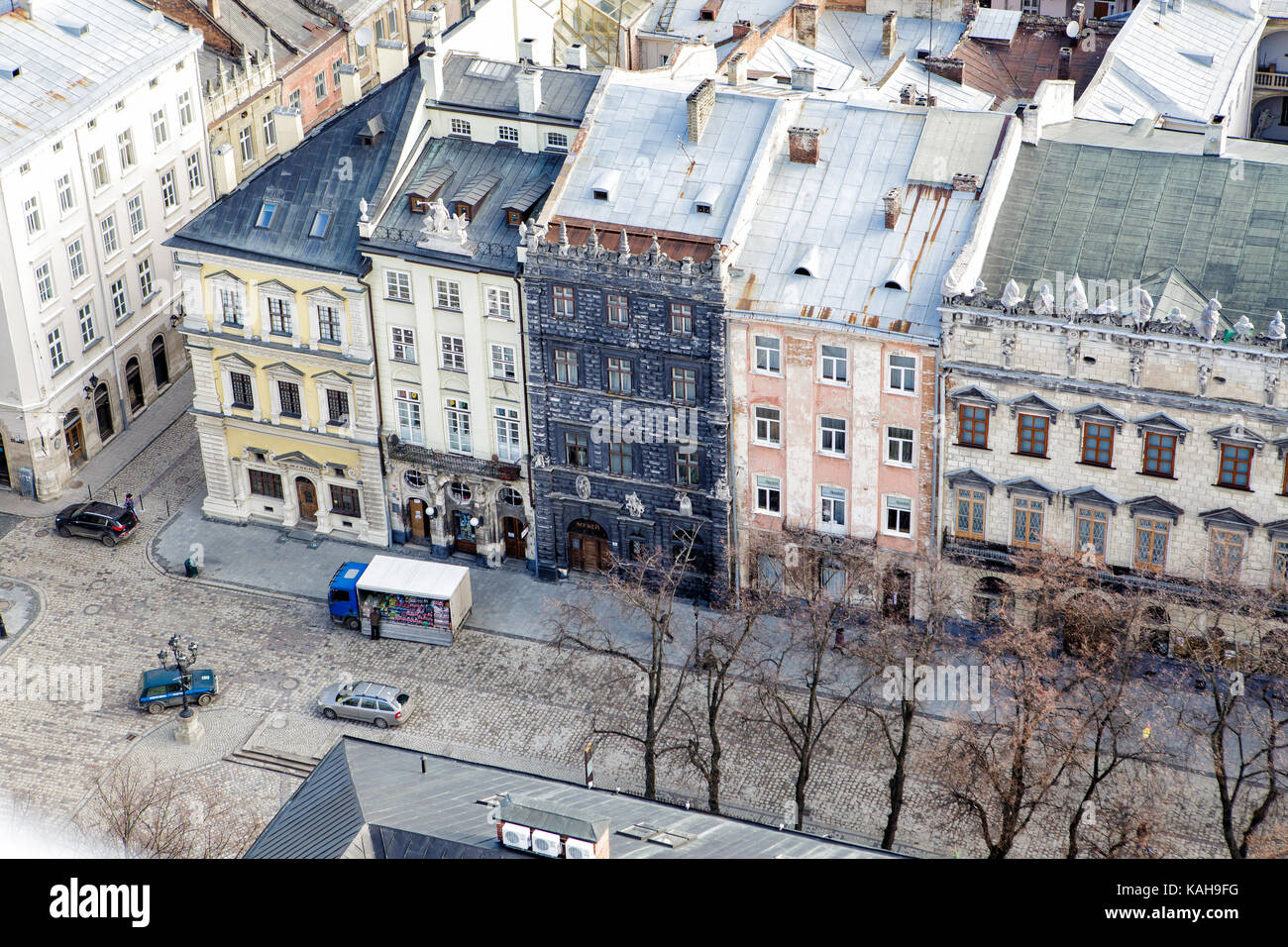 Aerial view historical center lviv hi-res stock photography and images ...