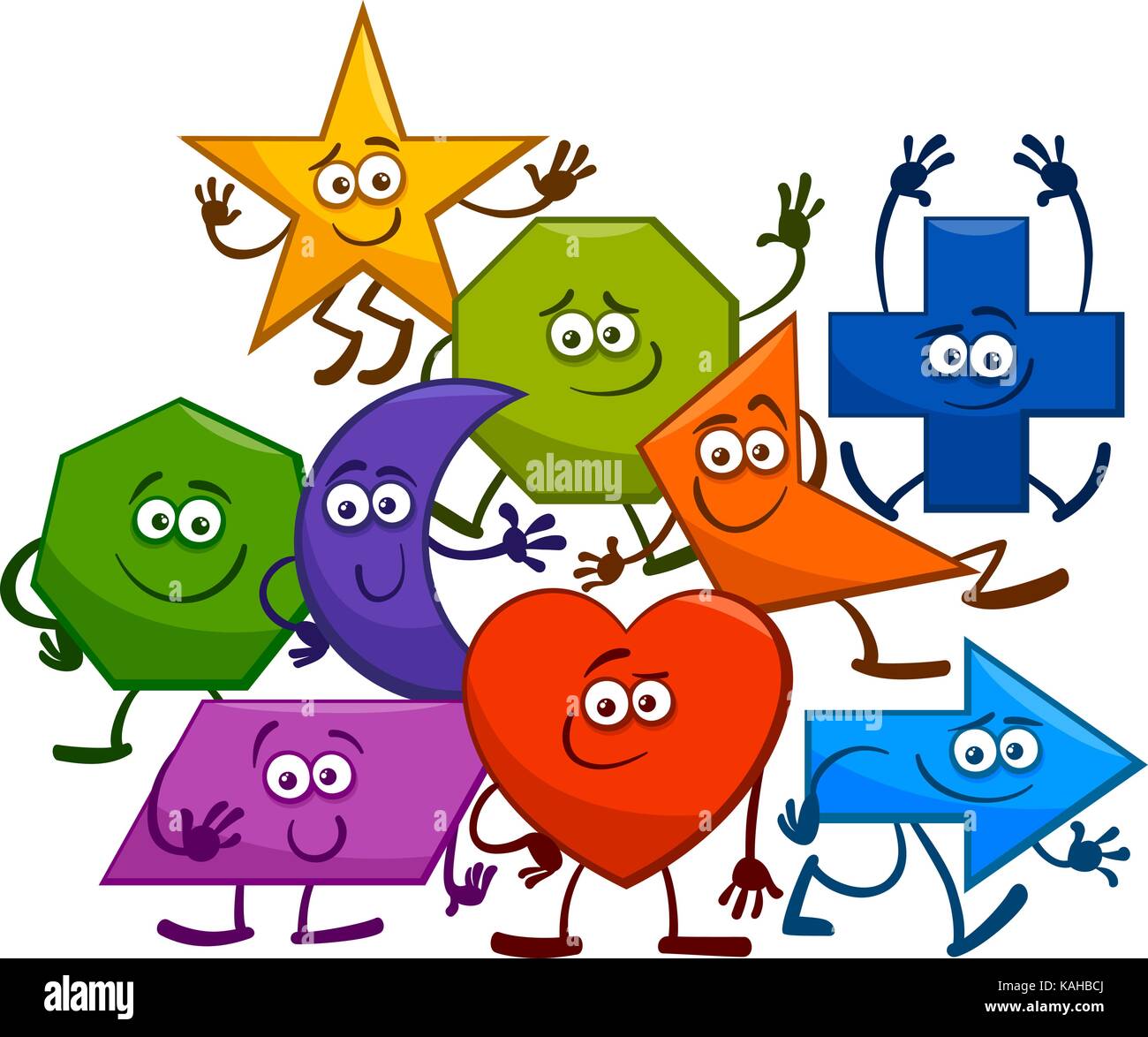 Cartoon illustration heart basic shape hi-res stock photography and ...