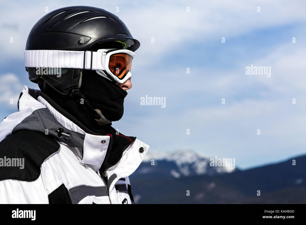 Male skier standing on slope hi-res stock photography and images - Alamy