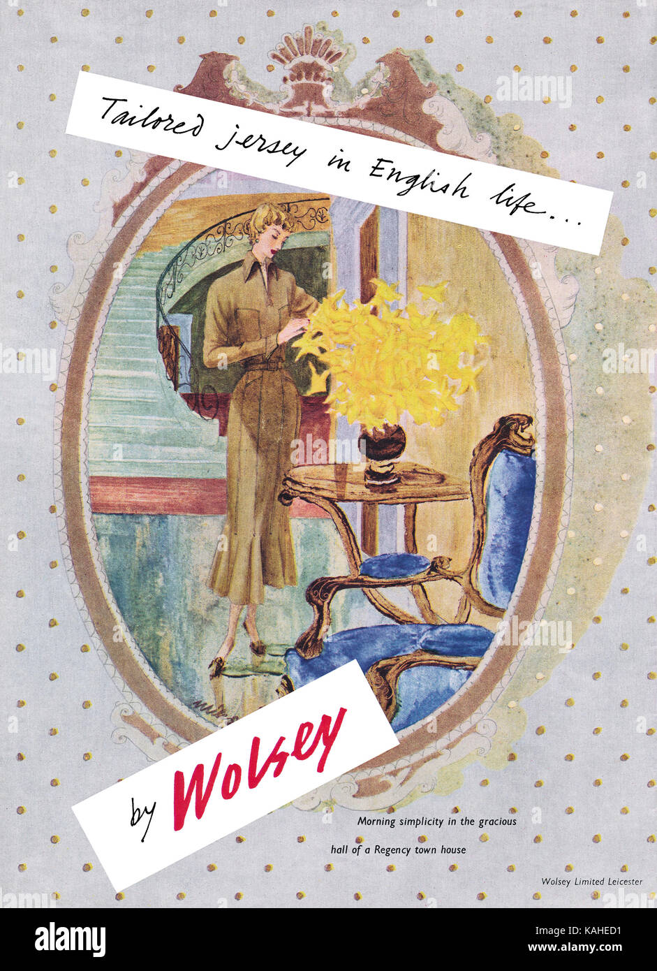 1949 British advertisement for Wolsey Fashions Stock Photo - Alamy