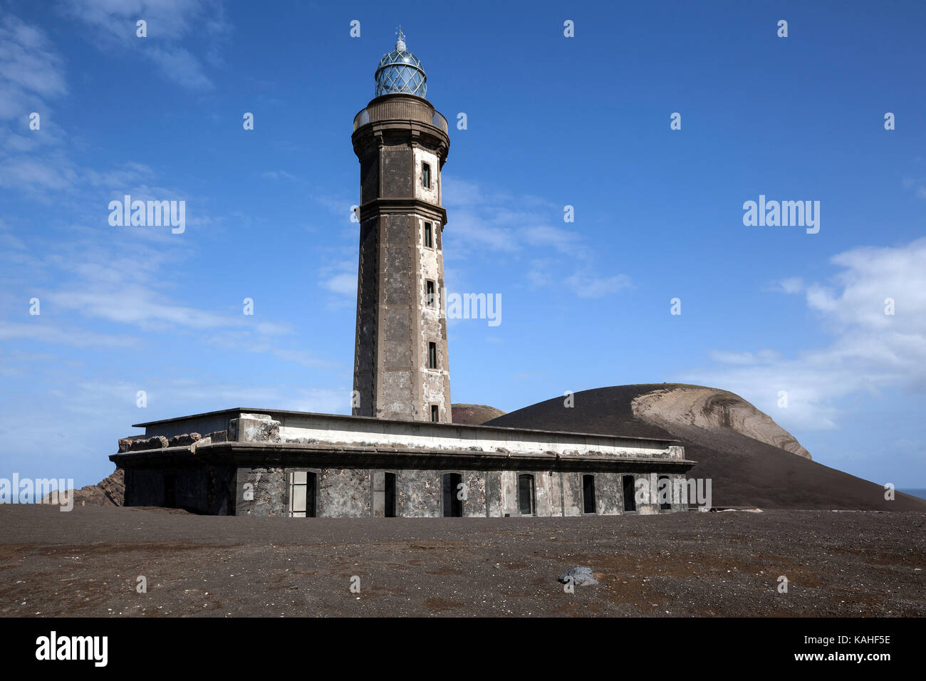 Old lighthouse at the Ponta dos Capelinhos, island Faial, Azores ...