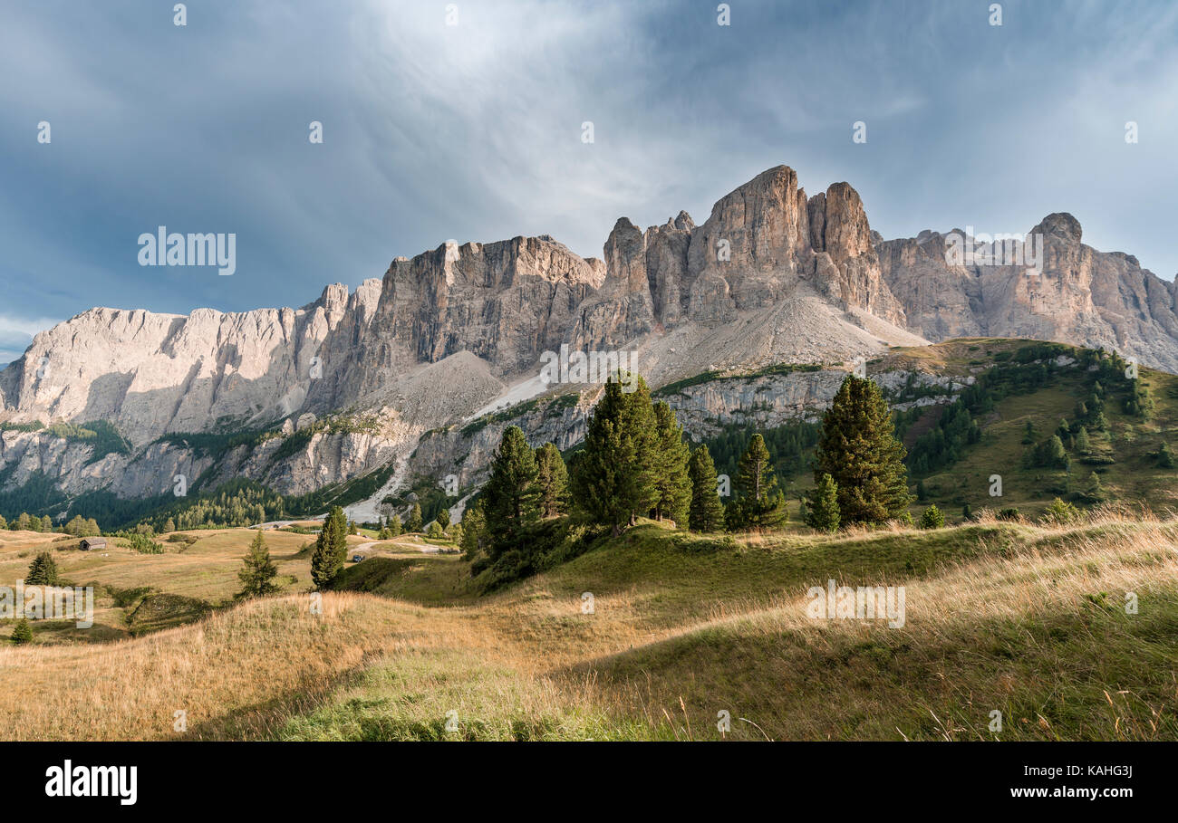 Sella Group with Piscadu, Val Gardena Pass, Passo Gardena, Natural Park ...