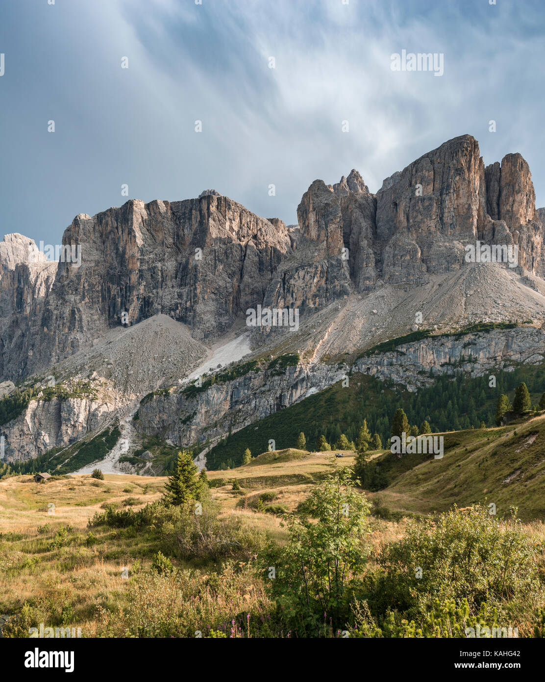 Sella Group with Piscadu, Val Gardena Pass, Passo Gardena, Natural Park ...
