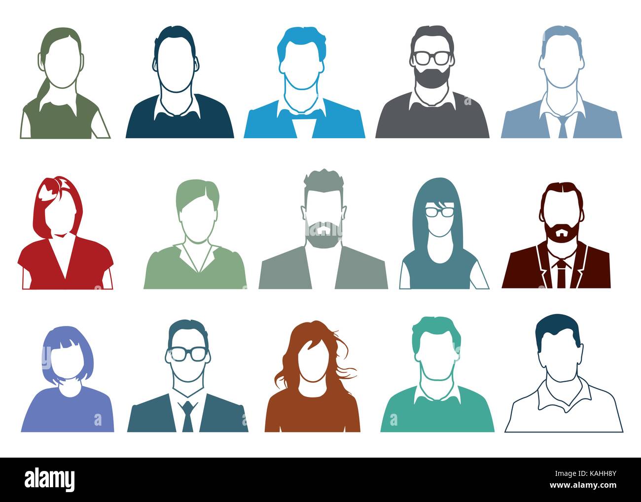 Vector people faces hi-res stock photography and images - Alamy