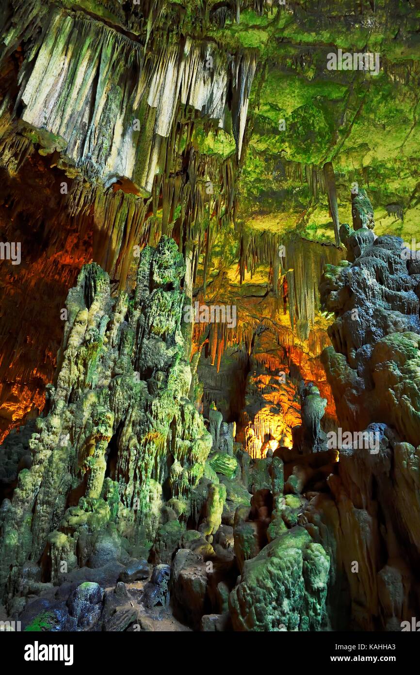 Stalactites and stalagmites in the Cave of Castellana, Castellana ...