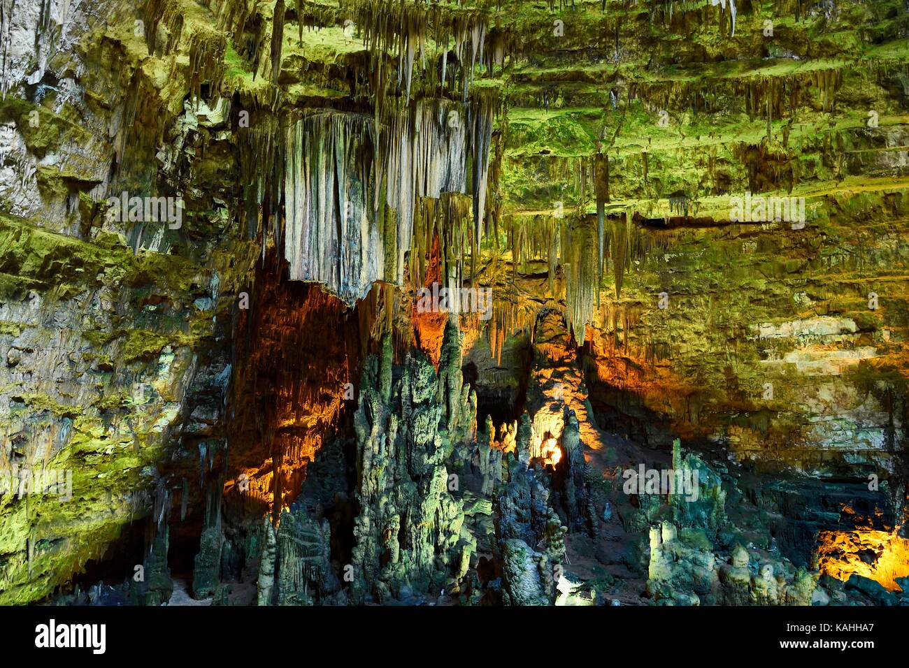 Stalactites and stalagmites in the Cave of Castellana, Castellana ...