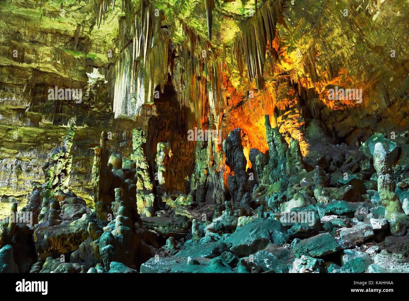 Stalactites and stalagmites in the Cave of Castellana, Castellana ...