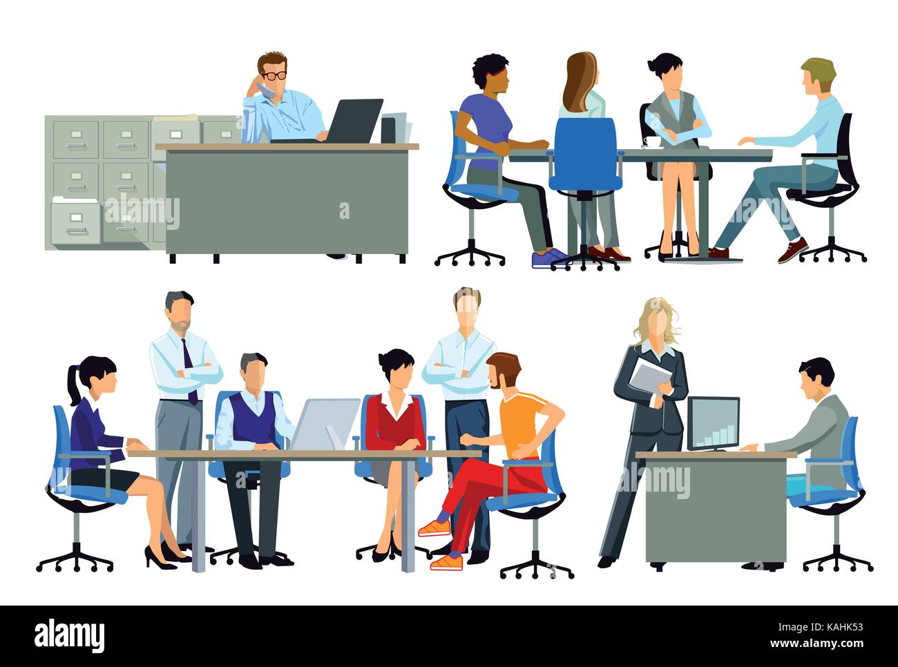 Employees working together in the office Stock Vector Image & Art - Alamy