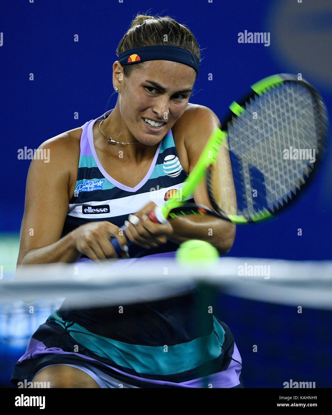 Wuhan, China. 26th Sep, 2017. Monica Puig of Puerto Rico returns the ...