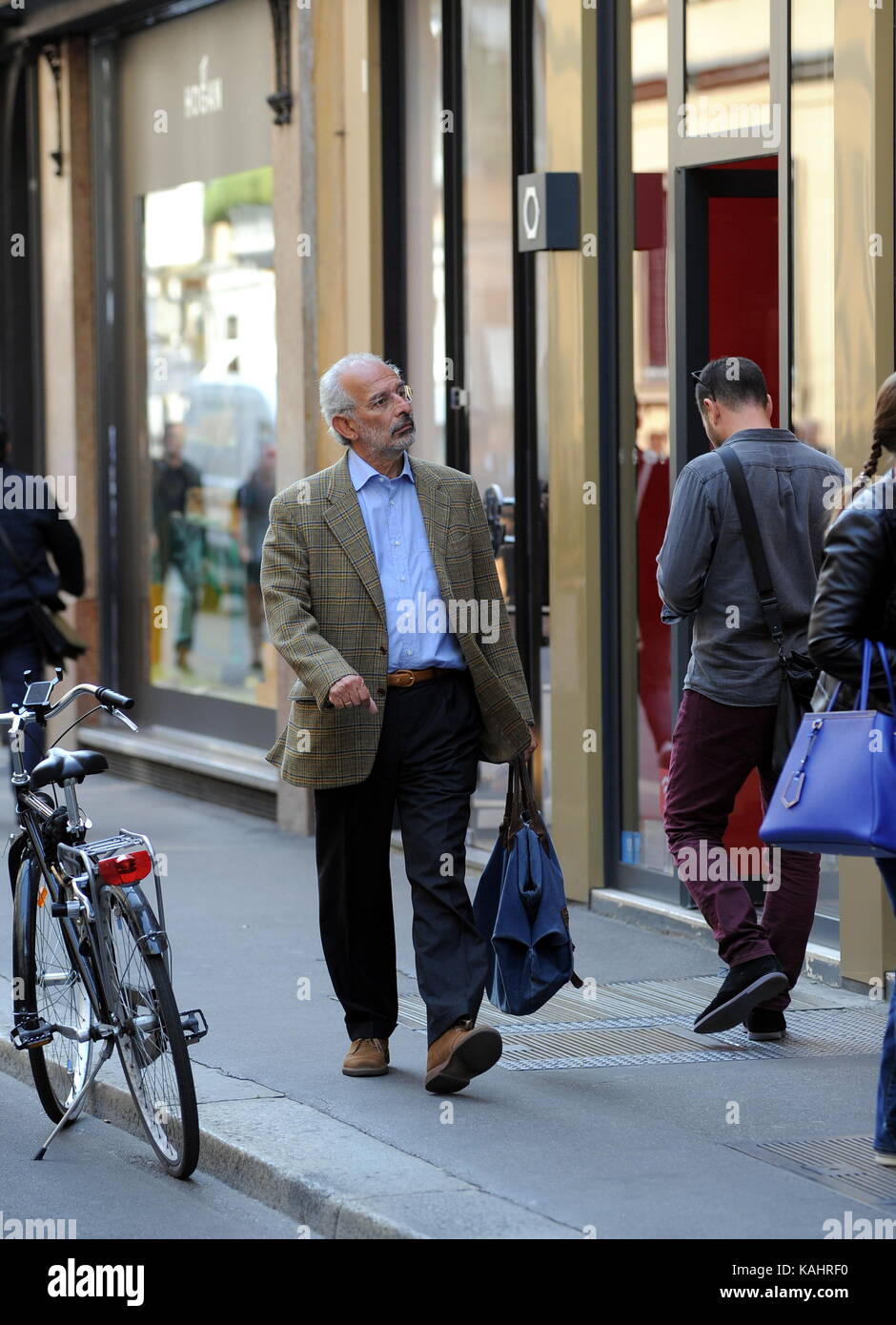 Milan, Gad Lerner strolls downtown The journalist Gad Lerner is amazed ...