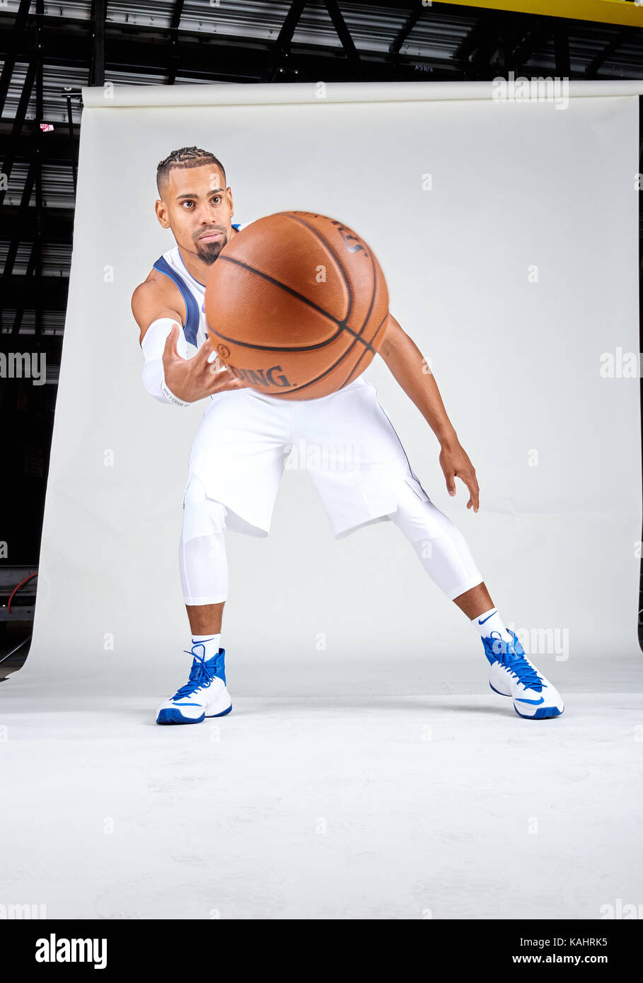 Sept 25, 2017: Dallas Mavericks guard Gian Clavell #8 poses during the ...
