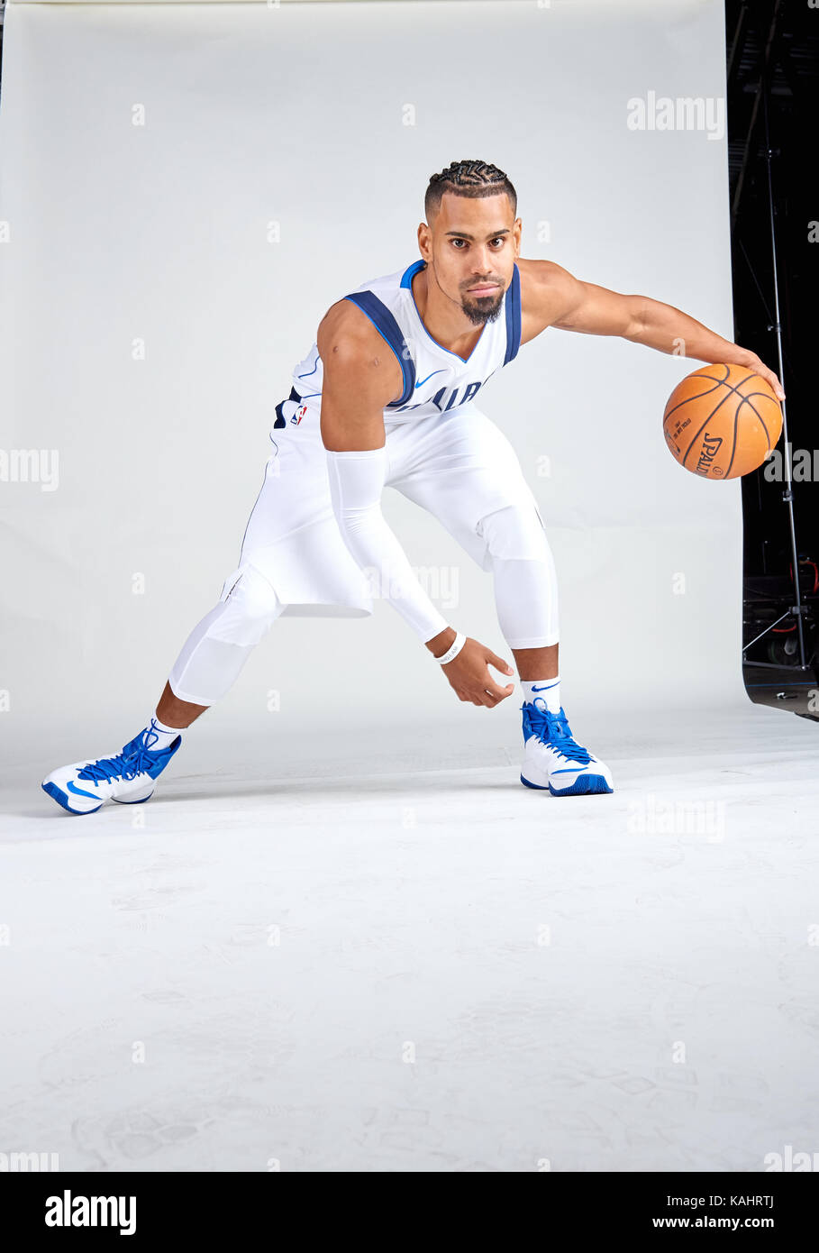 Sept 25, 2017: Dallas Mavericks guard Gian Clavell #8 poses during the ...