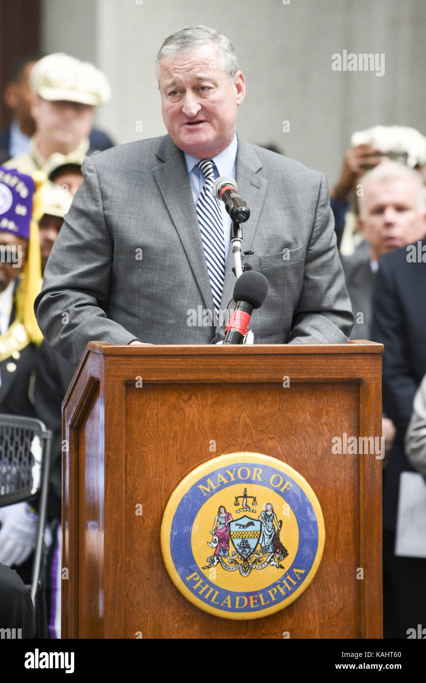 Philadelphia, Pennsylvania, USA. 26th Sep, 2017. Philadelphia Mayor ...