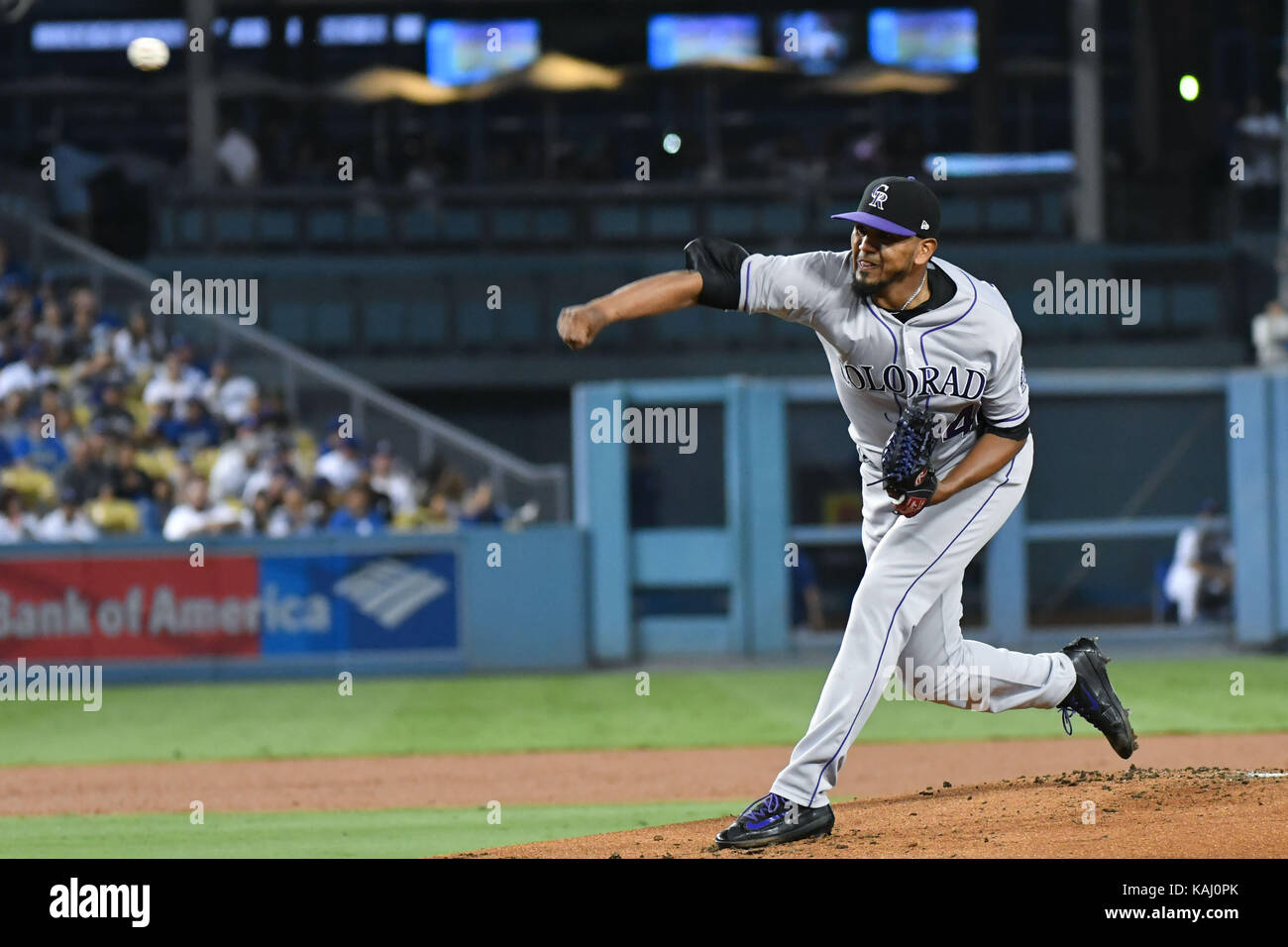 Los Angeles, California, USA. 8th Sep, 2017. German Marquez (Rockies ...