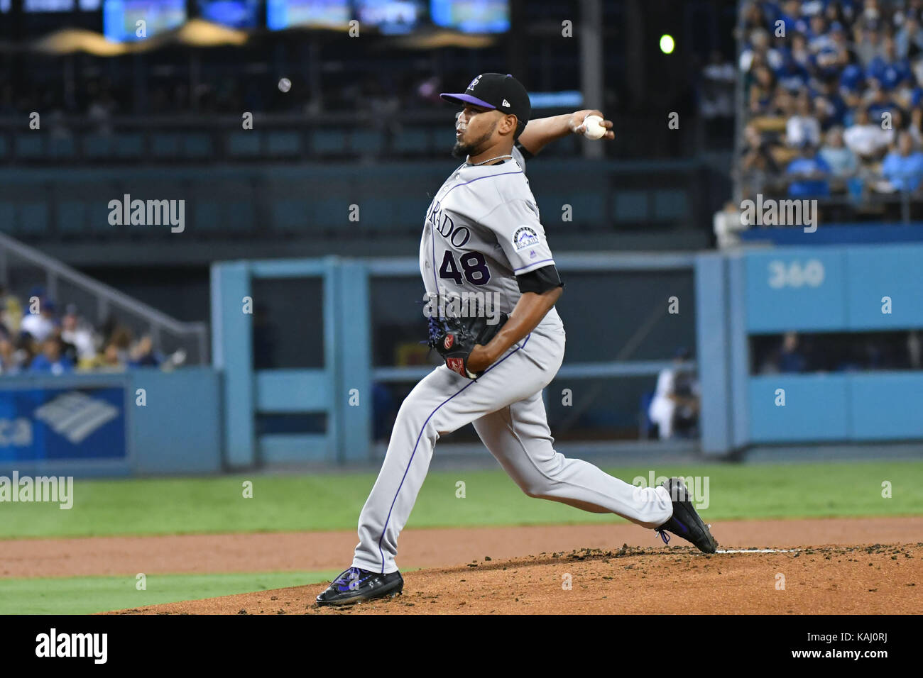 Los Angeles, California, USA. 8th Sep, 2017. German Marquez (Rockies ...